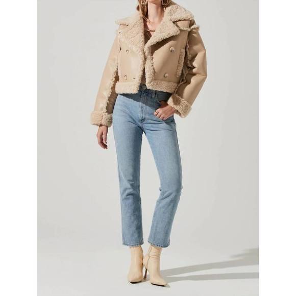 Astr | Jackets & Coats | New Astr Luciana Faux Leather Jacket In Tan ...